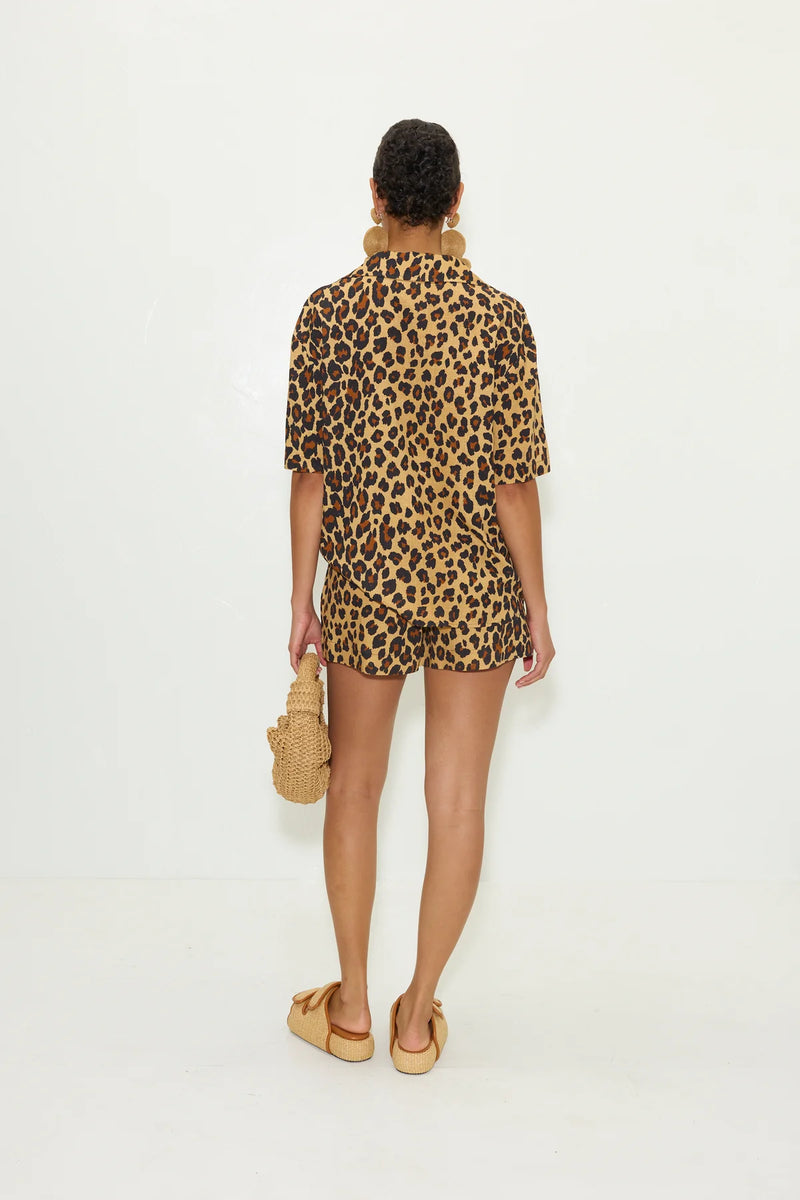 SIMONMILLER - Bia Linen Camp Shirt - Cheetah – Gena Chandler