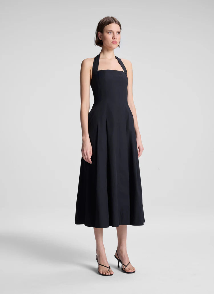 A.L.C. - Natalie Stretch Cotton Midi Dress - Black – Gena Chandler