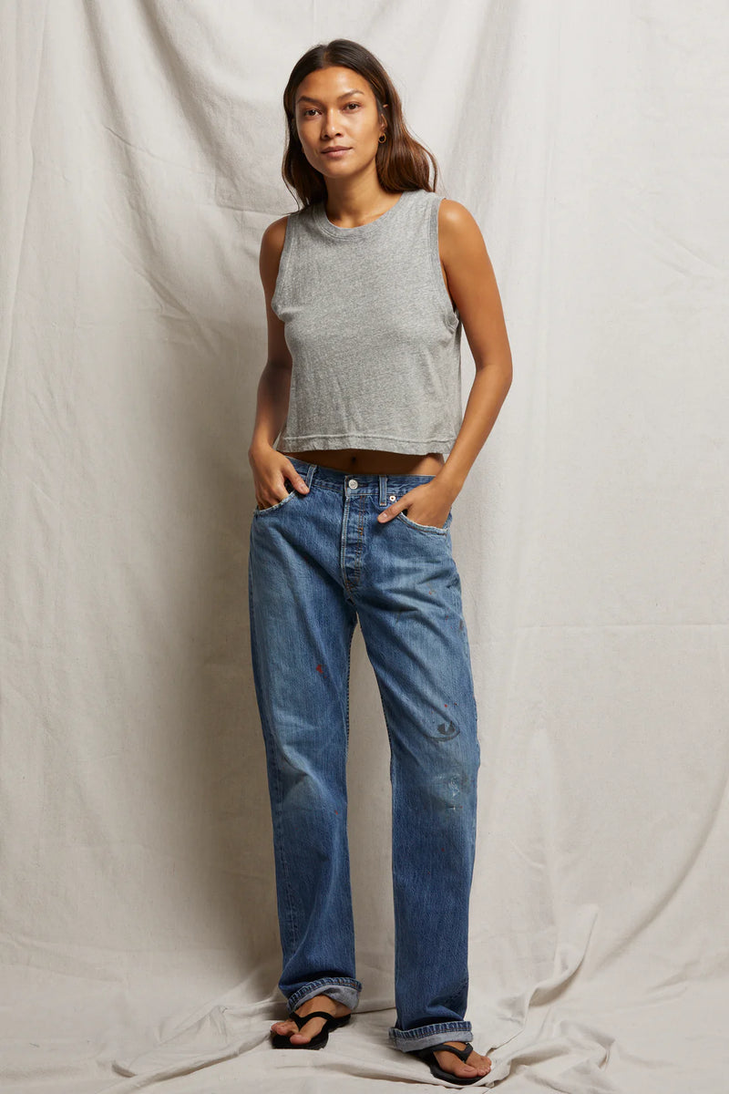 Perfect White Tee - Gracie Tank - Heather Gray – Gena Chandler